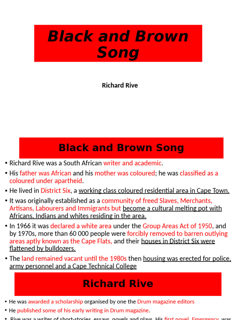 Black and Brown Song | PDF | Race (Human Categorization) | Racism