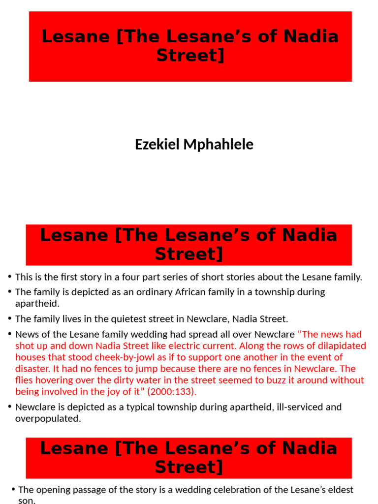 The Lesanes of Nadia Street | PDF