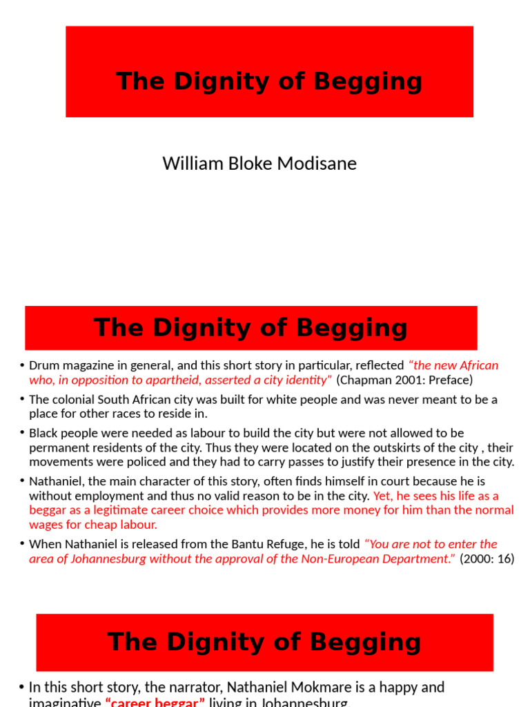 The Dignity of Begging in Johannesburg | PDF