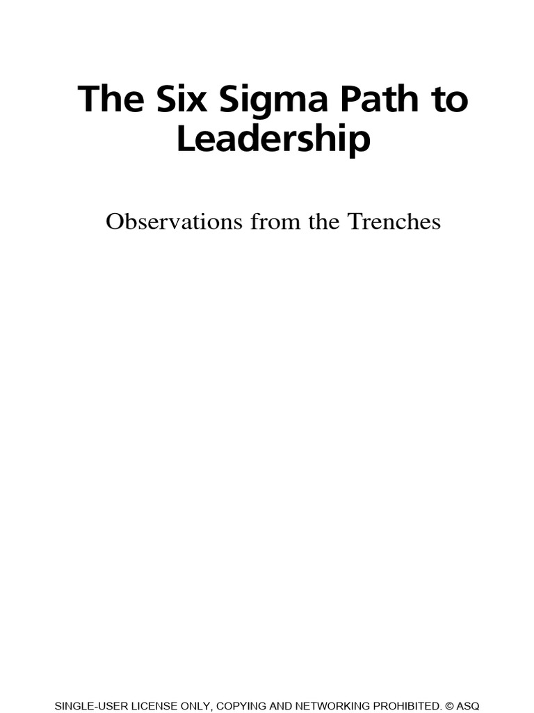 Six Sigma Leadership Insights | PDF | Design For Six Sigma | Six Sigma