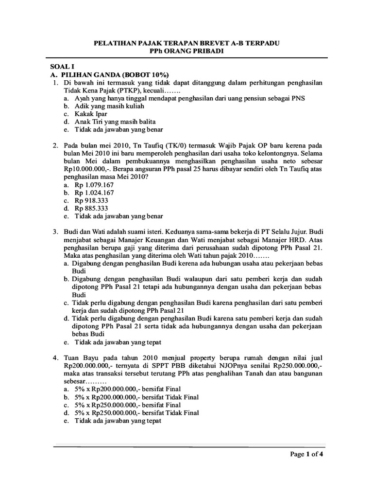 soal-ujian-pph-op | PDF