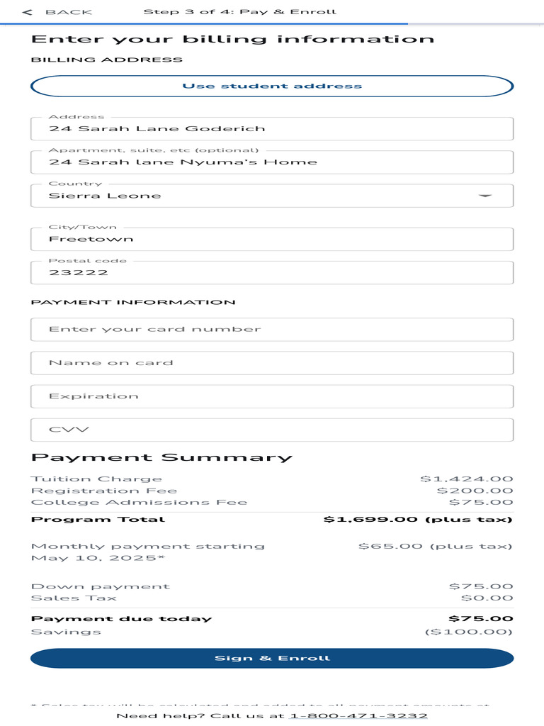 Tuition Payment and Enrollment Details | PDF