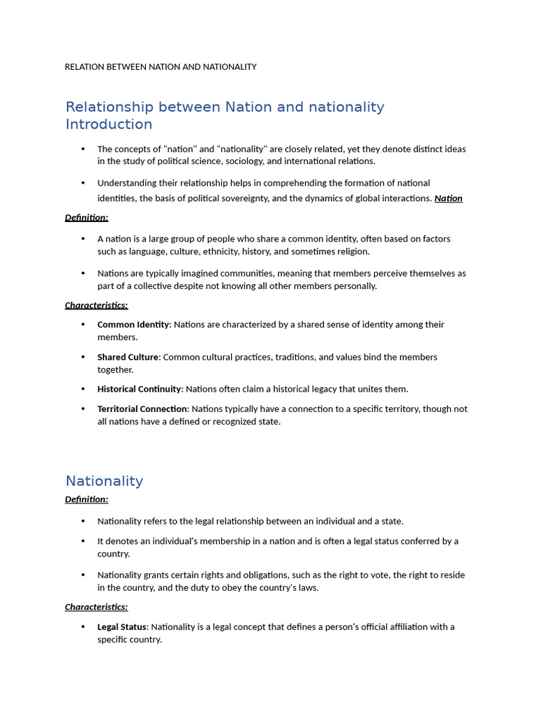 Nation vs. Nationality Explained | PDF | Nationality | Citizenship