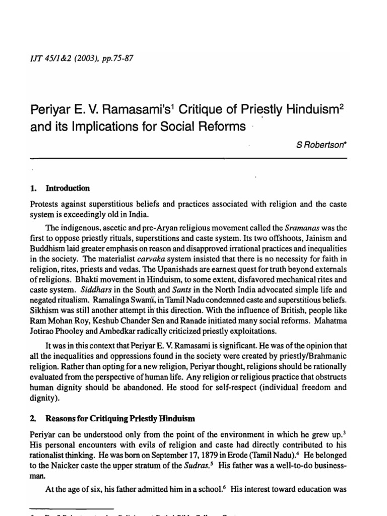 Periyar's Critique of Hinduism | PDF | God | Religion And Belief