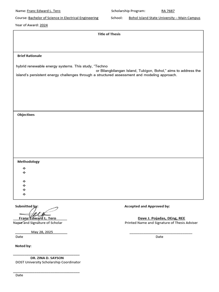 Thesis Allowance Form-Tero | PDF | Sustainable Development ...