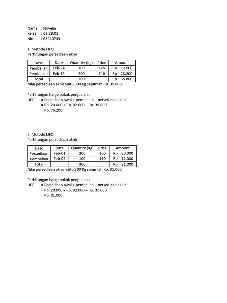 Metode Persediaan FIFO, LIFO, Average | PDF