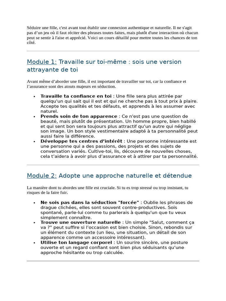 Séduire avec authenticité et confiance | PDF | Sourire