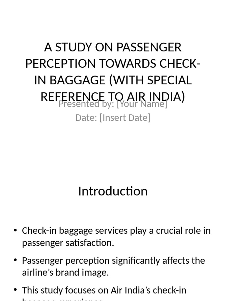 Passenger Perception Air India Presentation Updated | PDF