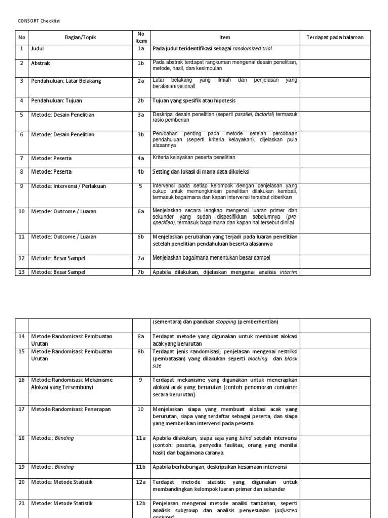 CONSORT Checklist | PDF