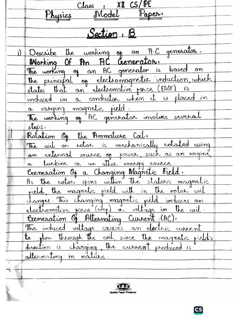 XII Phy Model Paper Solved | PDF