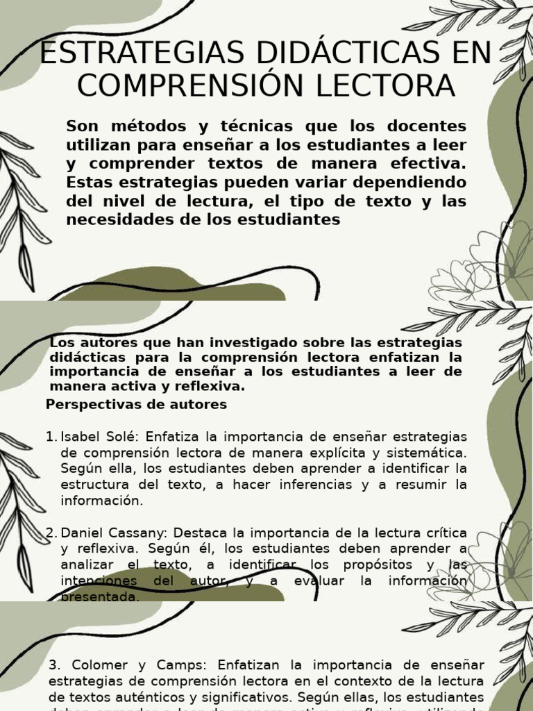 Estrategias Didácticas para Comprensión Lectora | PDF | Comprensión ...