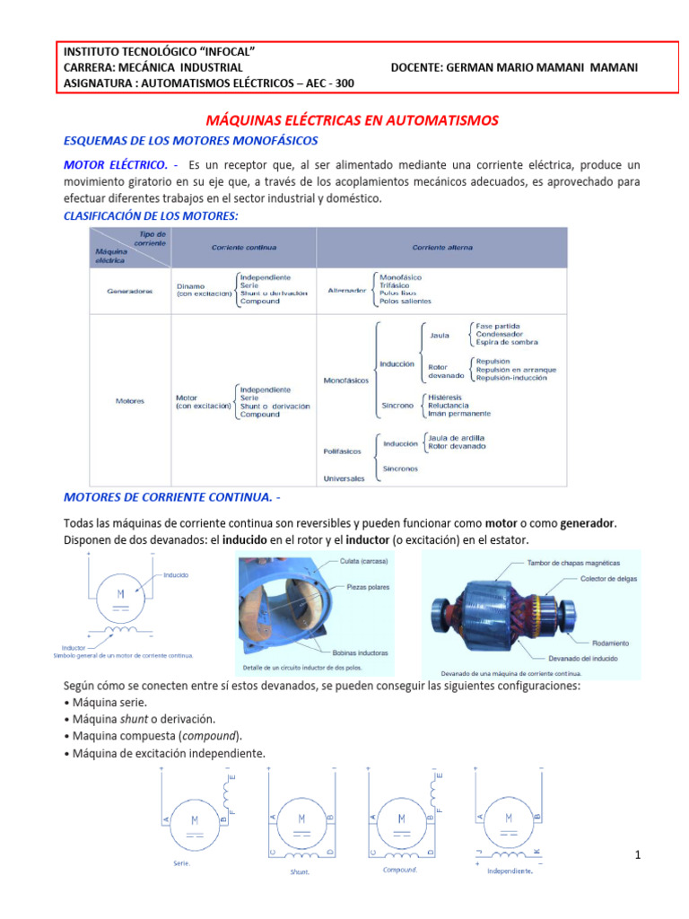 1 - Aue - 400 - Esquemas de Motores Electricos - Infocal | PDF | Transformador | Fusible (Eléctrico)