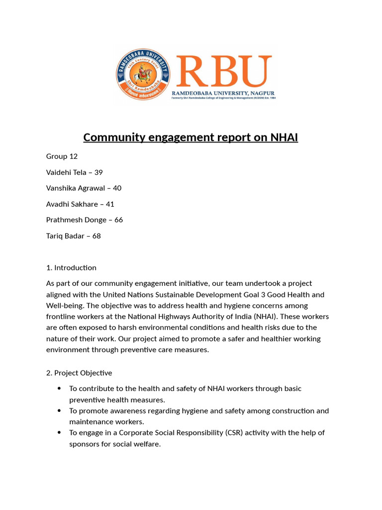 Community Engagement Report-1 | PDF | Corporate Social Responsibility ...