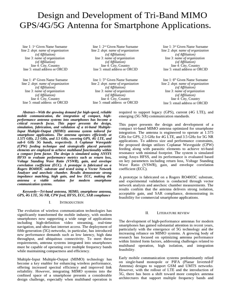 Design and Development of Tri-Band MIMO GPS-4G-5G Antenna For ...