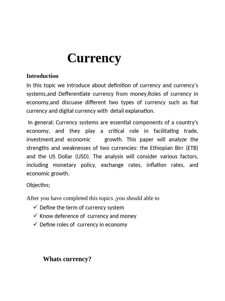 Currency Presentation PDF | PDF | Currency | Money