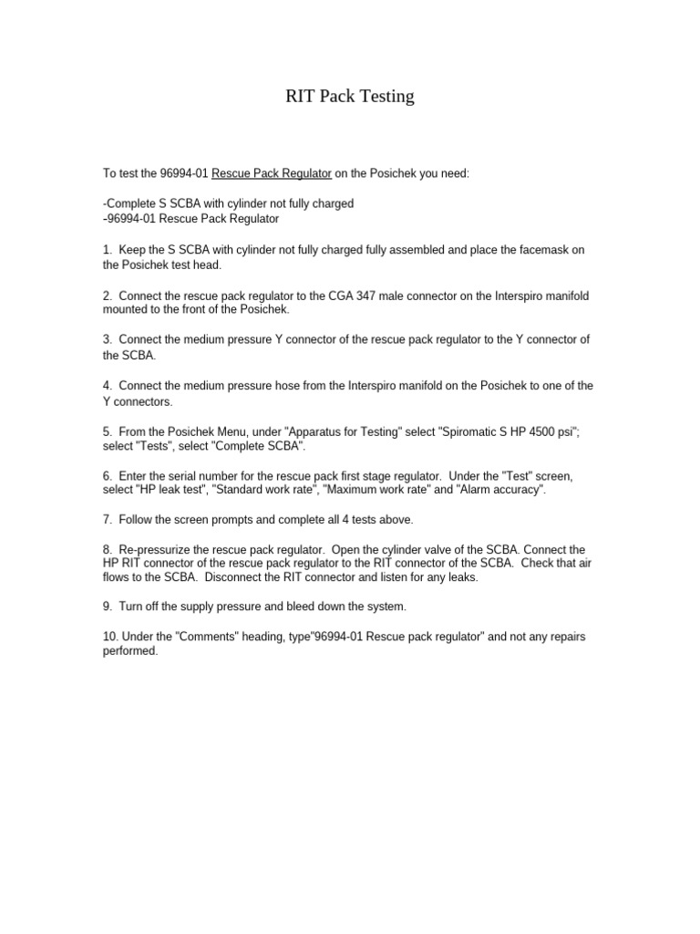 RIT Pack Testing | PDF