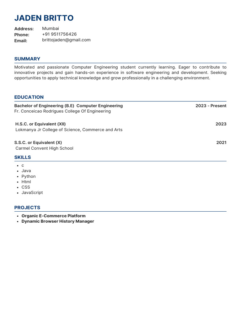 JB Resume | PDF