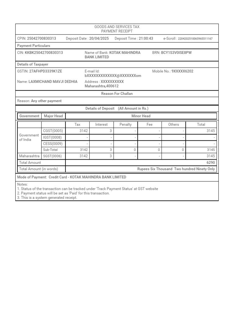 GST-Challan Receipt | PDF