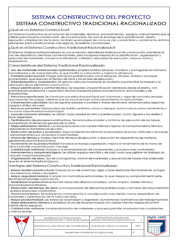 Sistema Constructivo y Tabla de Items | PDF