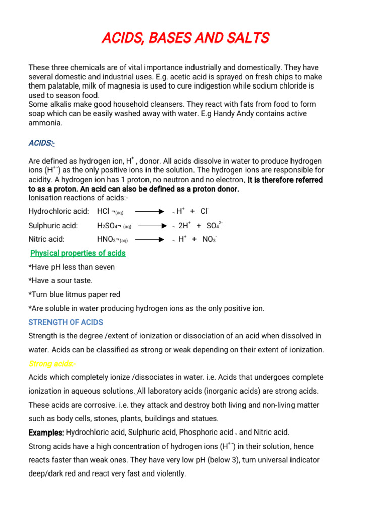 Acids, Bases and Salts Ds.2 | PDF | Ammonium | Physical Chemistry