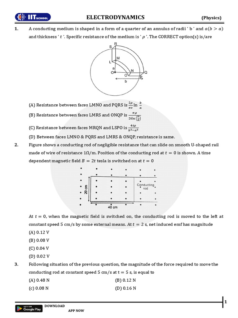 Electrodynamics - (Assignment) | PDF | Inductor | Capacitor