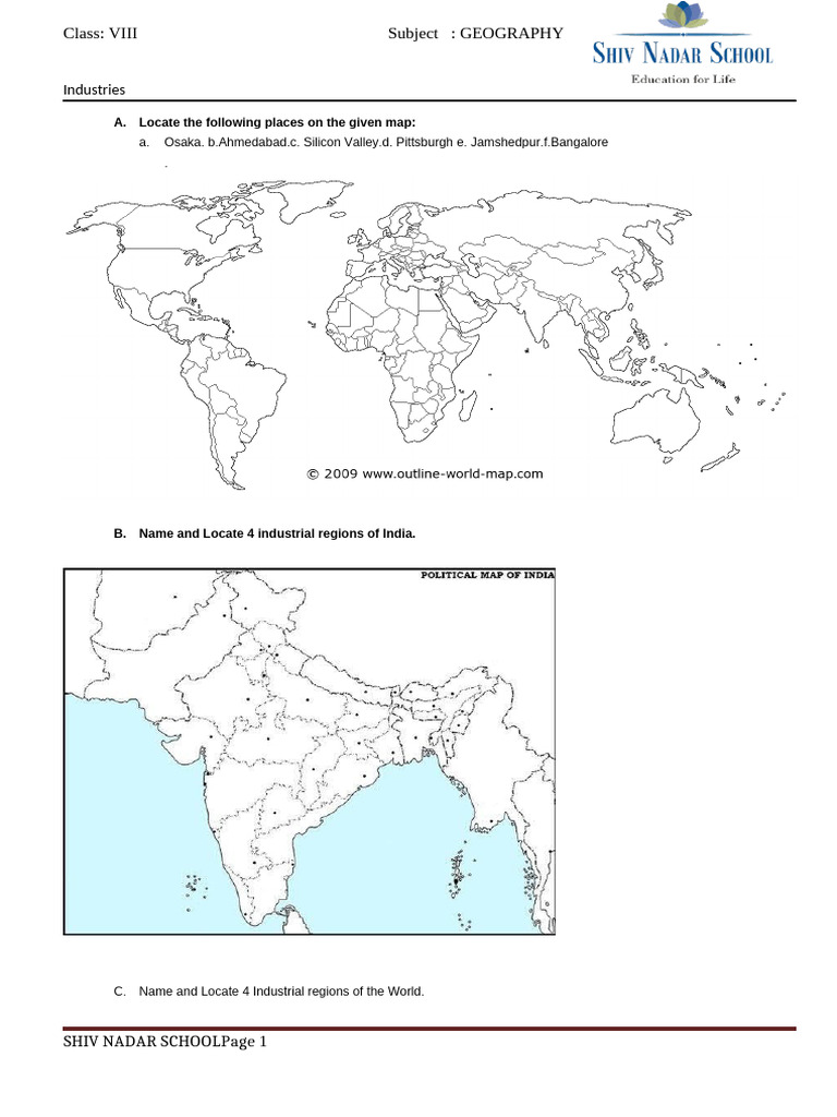8 - Industries. - Worksheet | PDF