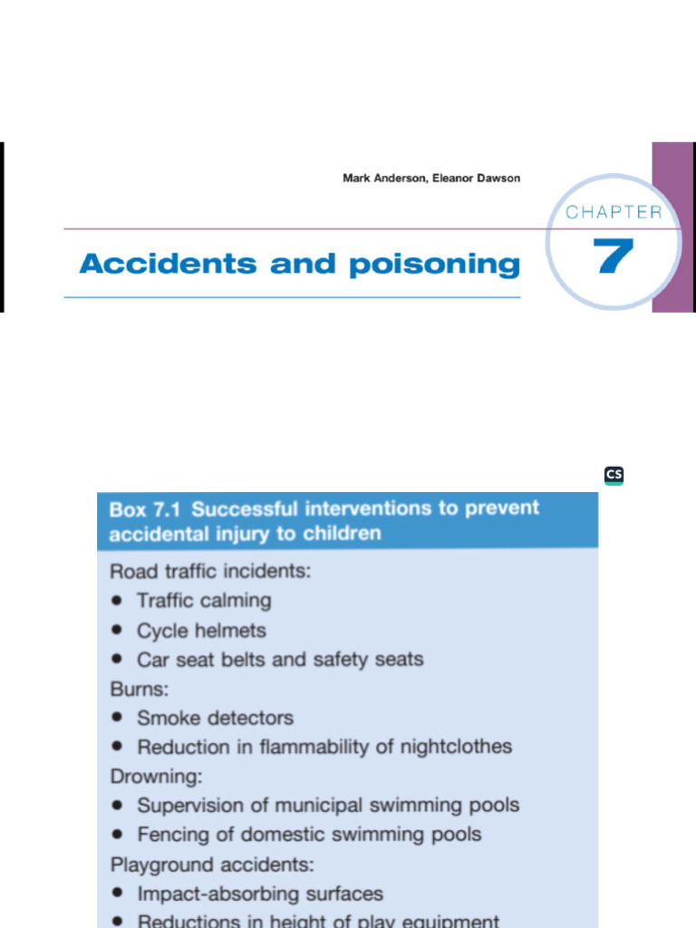 Chapter 7 Accidents and Poisoning | PDF