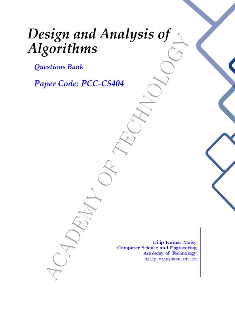 daa notes | PDF | Mathematical Analysis | Computer Science
