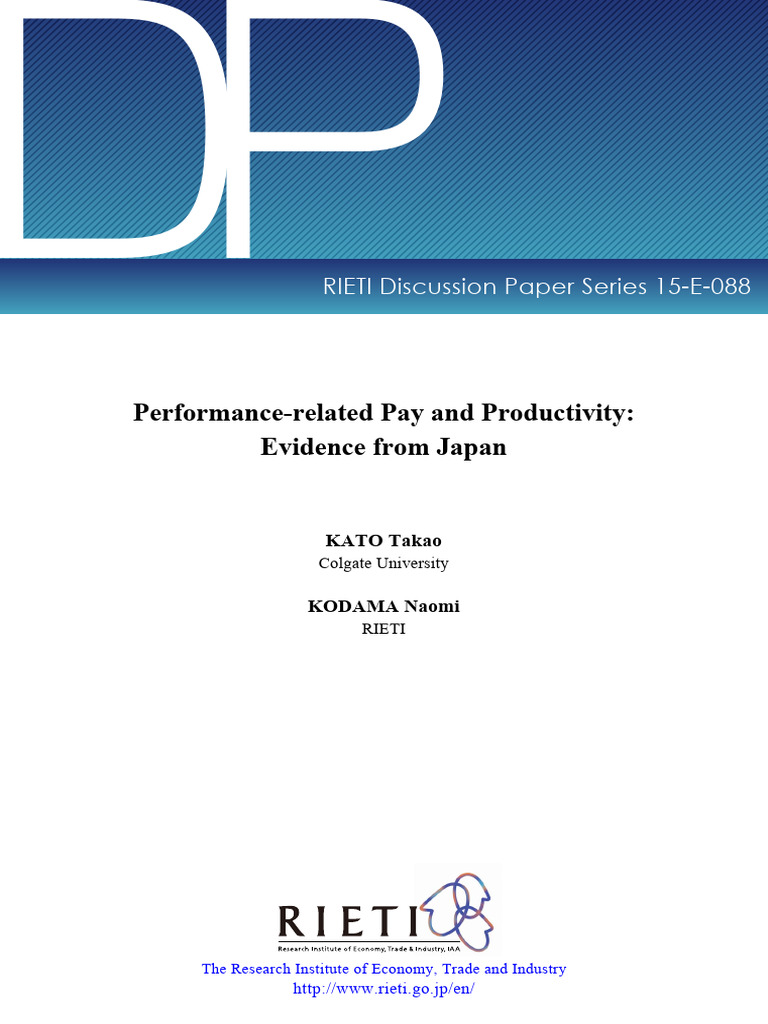 Japan's Performance Pay Impact on Productivity | PDF | Employment ...