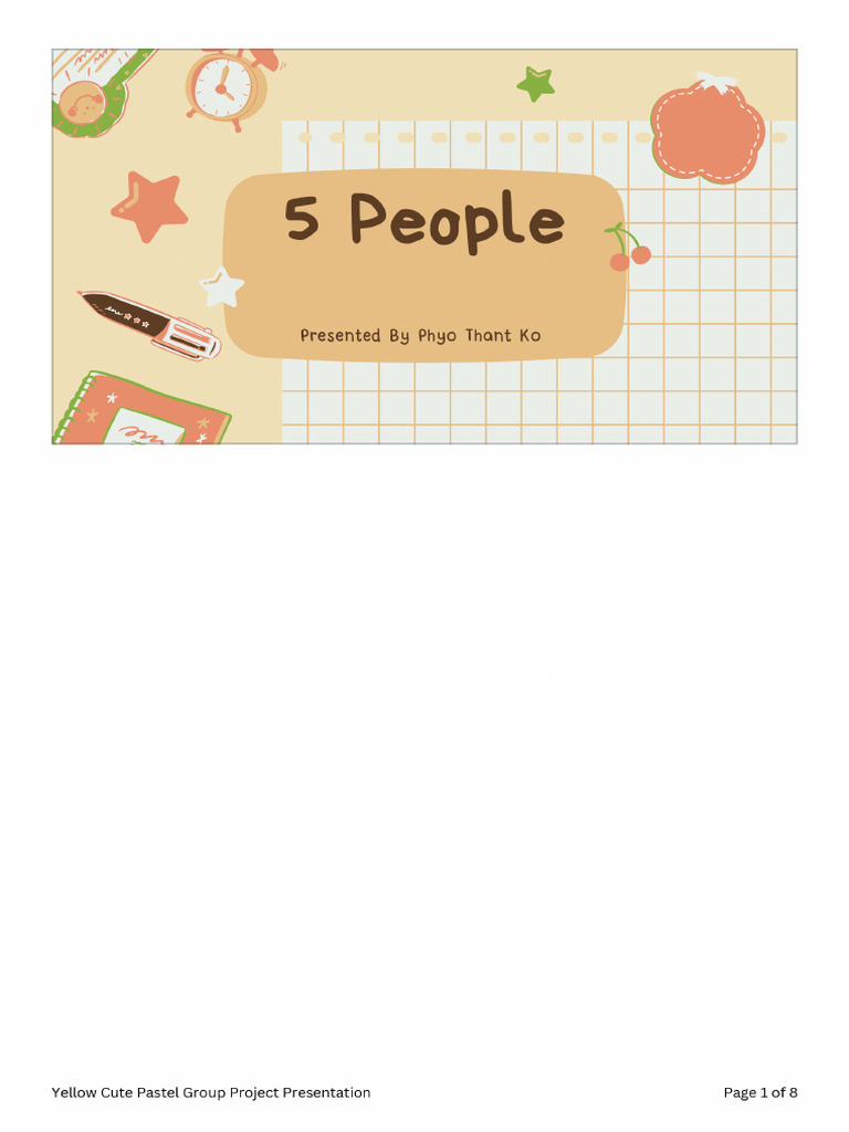 Yellow Cute Pastel Group Project Presentation PDF | PDF