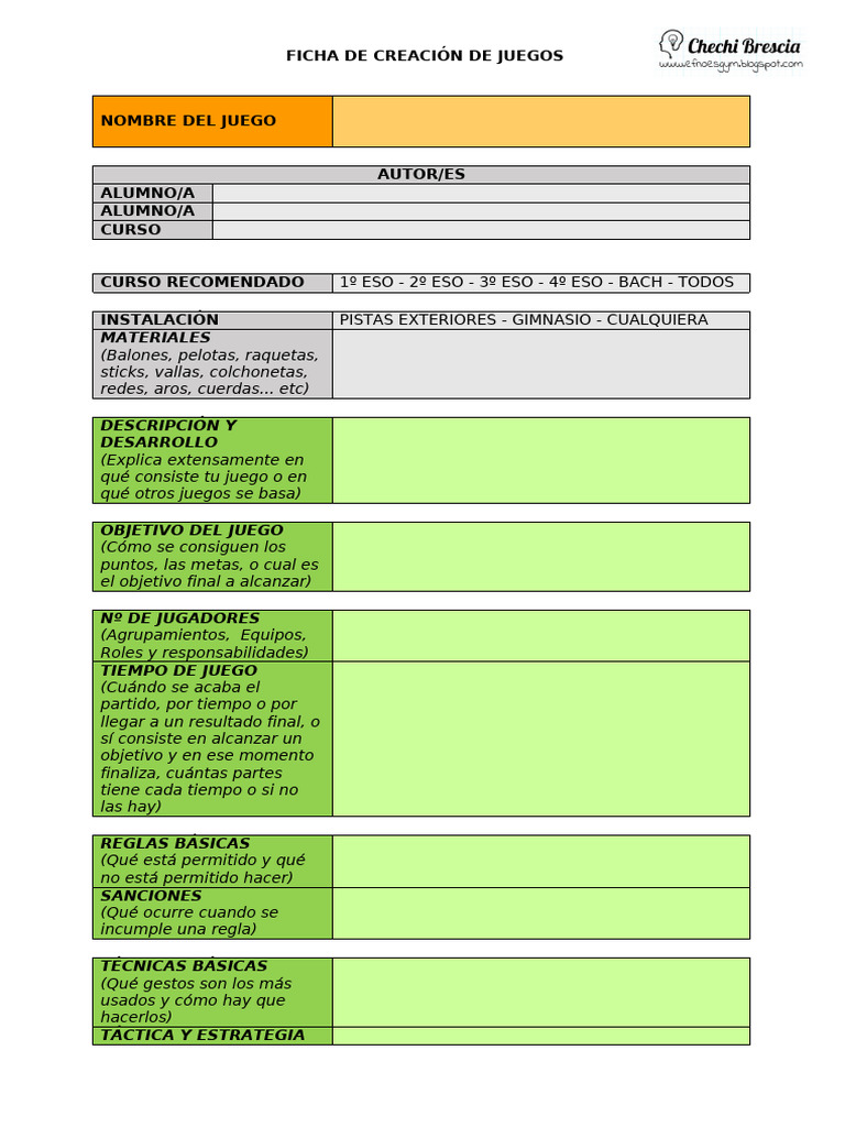 Ficha de Juego Base Chechi | PDF