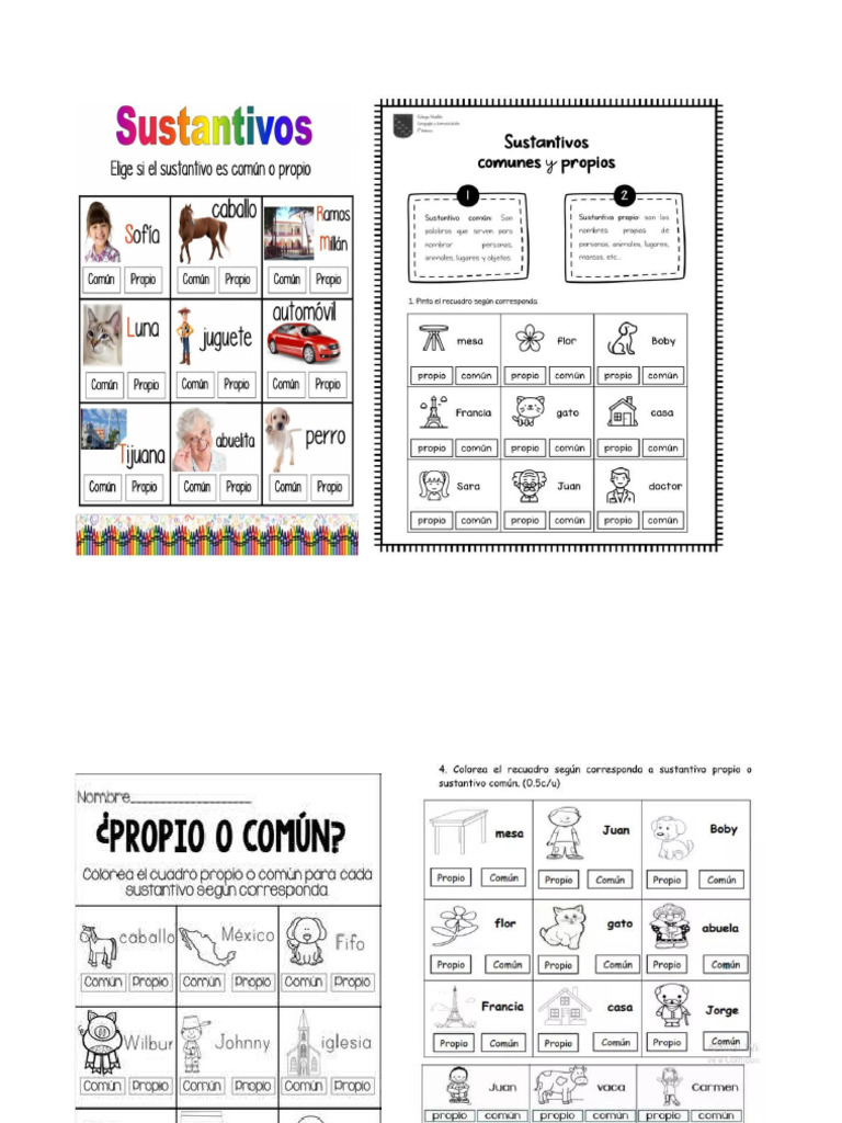 Sustantivo Propio - Comun | PDF