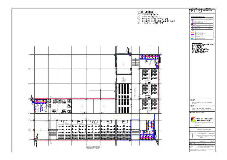 Phe-06) All Plumbing Drainage Details DWG Layout For First Floor Plan ...