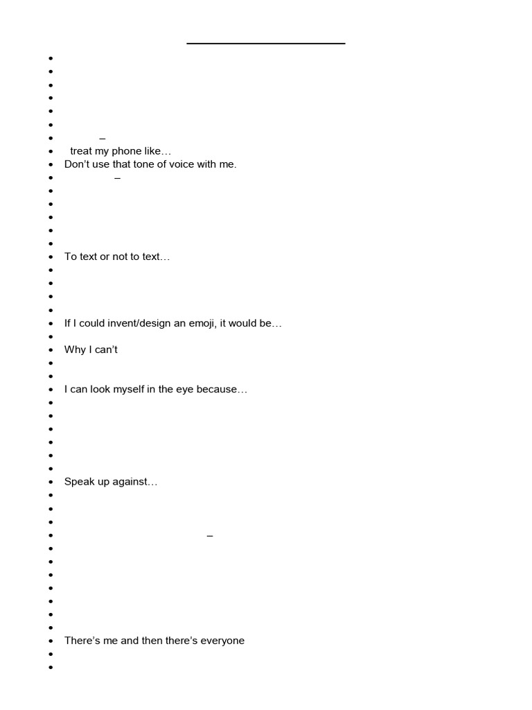 Unprepared Speech Topics | PDF | Text Messaging