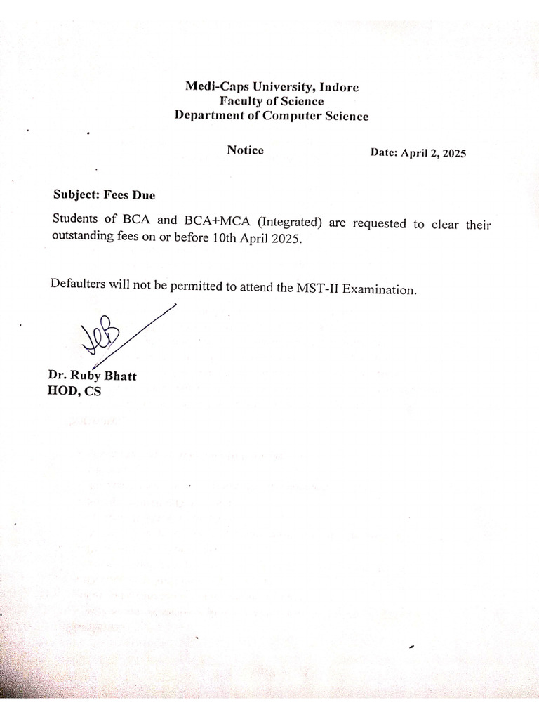 Fees Due - Notice | PDF