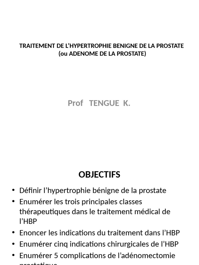 Traitement de L'hypertrophie Benigne de La Prostate | PDF | Prostate | Cancer de la prostate