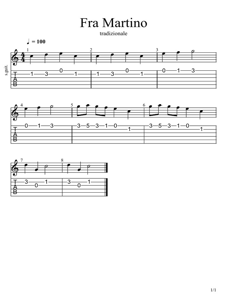 Fra Martino Traditional Sheet Music | PDF