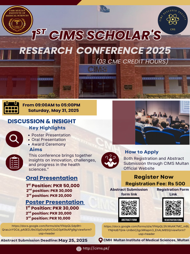 1st CIMS Scholar's Conference Flyer | PDF