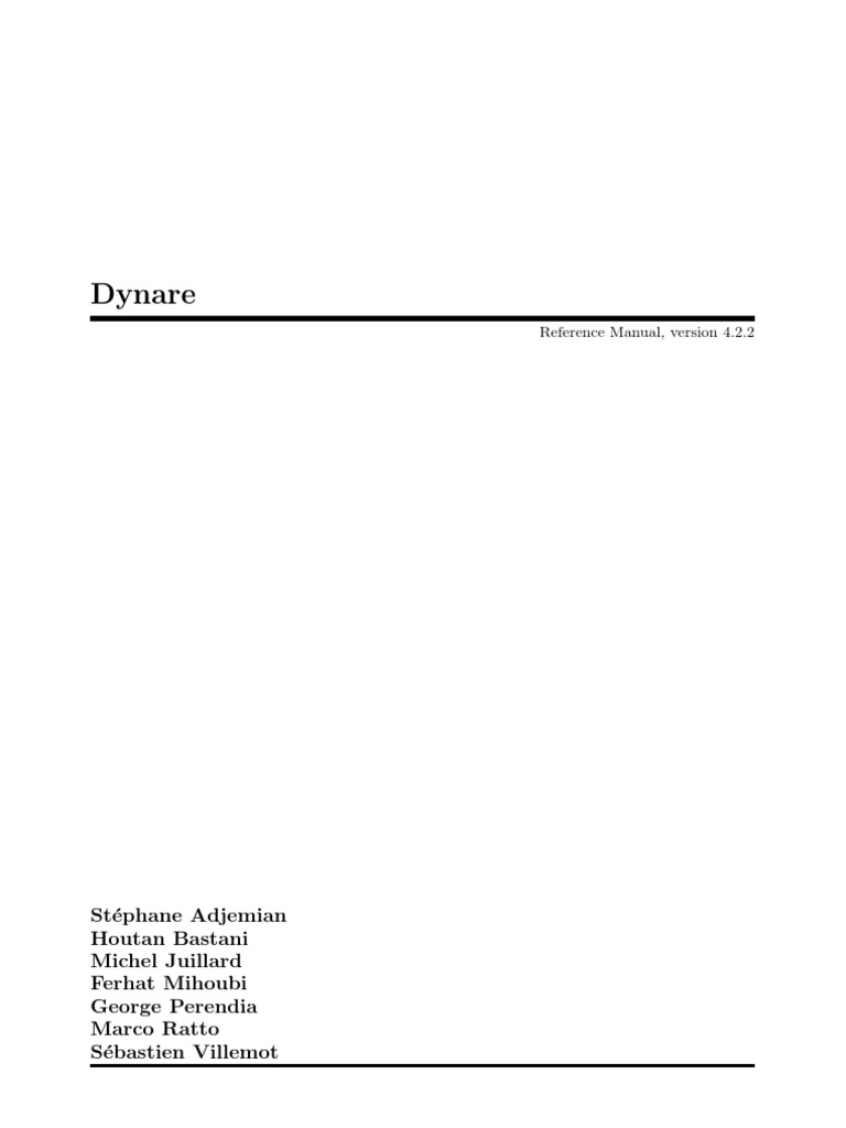 Dynare | PDF | Parameter (Computer Programming) | Computing