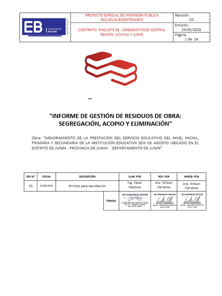 11 Informe N°011-2025-GESTION DE RRSS | PDF | Gestión de residuos | Residuos