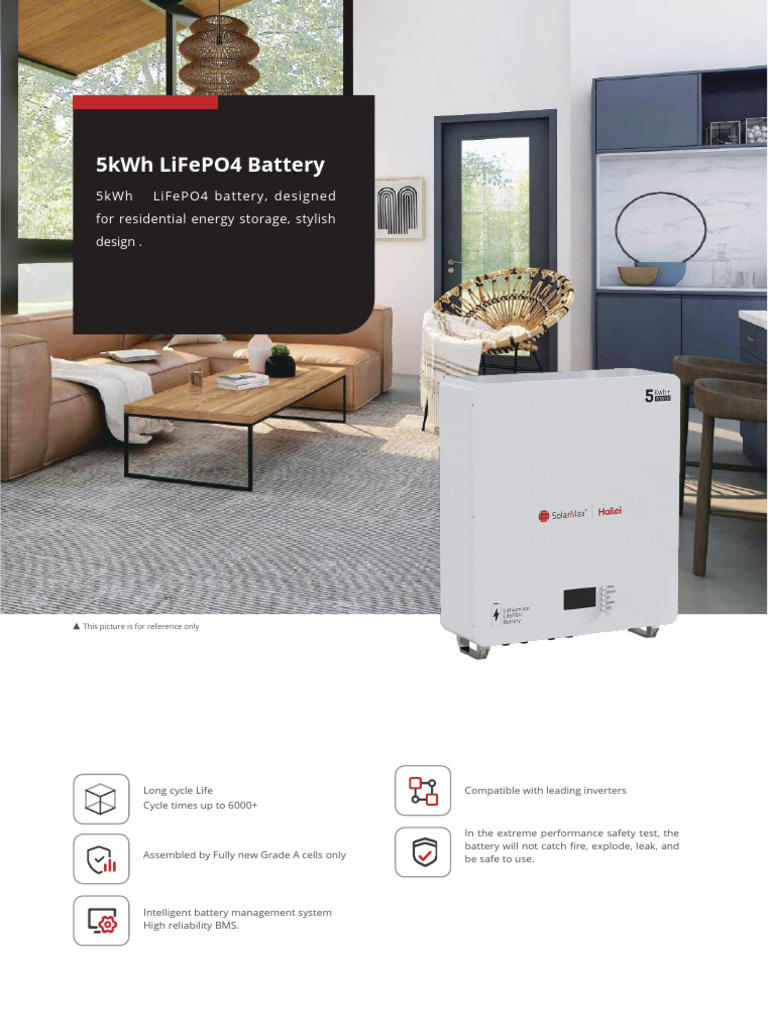Solarmax-Hailei 25.6V 5KWH Battery Datasheet 1 | PDF