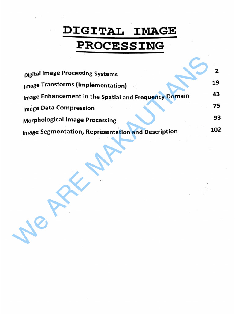 Digital Image Processing | PDF