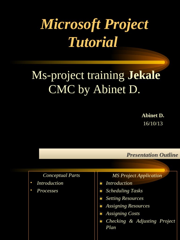 Ms-Project Training Jekale CMC by Abinet | PDF | Project Management