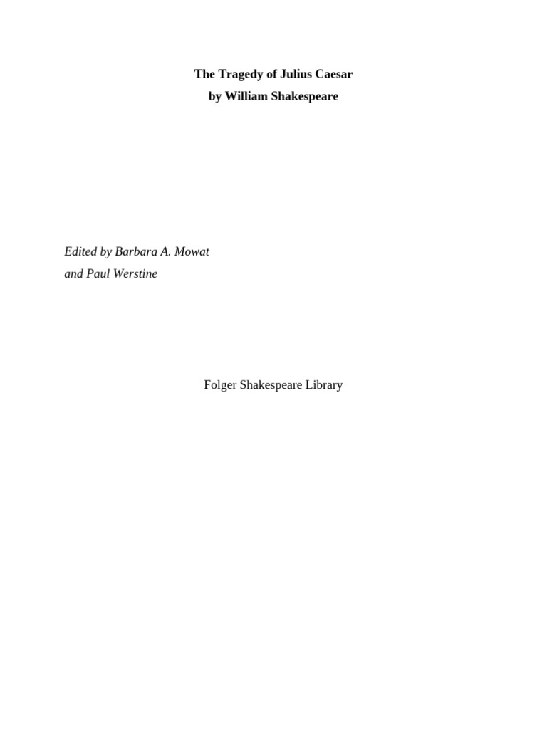 The Tragedy of Julius Caesar by William Shakespeare | PDF | Mark Antony ...