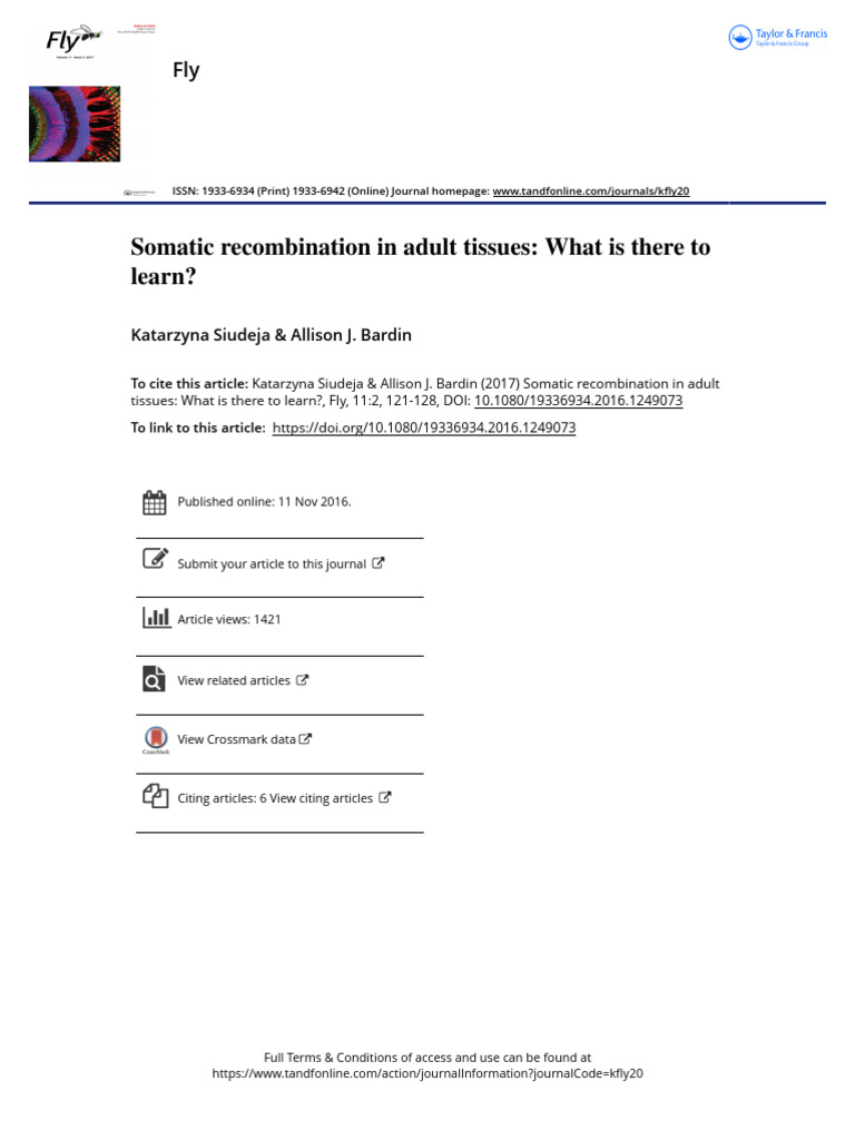Somatic recombination in adult tissues What is there to learn | PDF ...