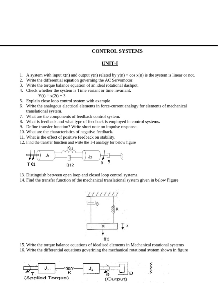 Control Systems: Key Concepts and Equations | PDF | Control Theory ...
