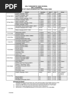 2024 - 2025 Mock Examination Time Table | PDF
