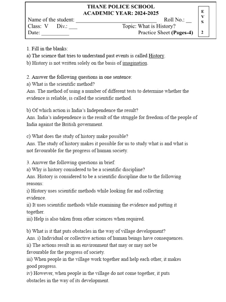 Evs 2 Notes-Whatishistory | PDF