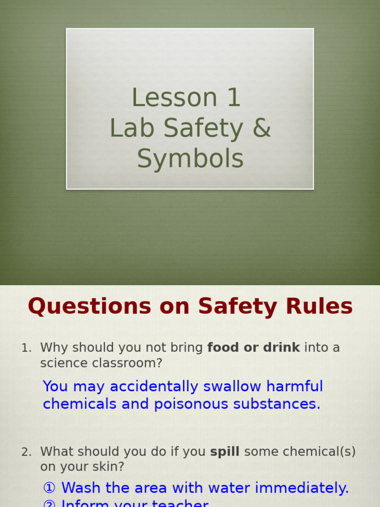 00 - Lab Safety & Symbol | PDF | Working Conditions | Workplace