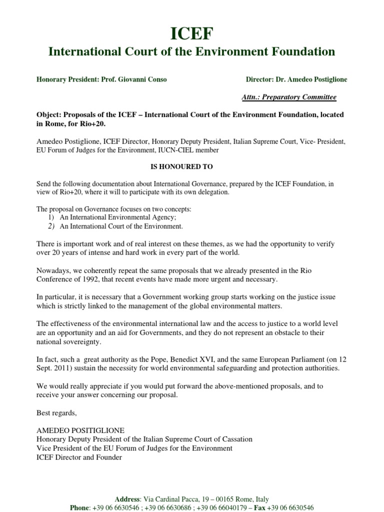 Proposals for International Environmental Governance | PDF | United ...